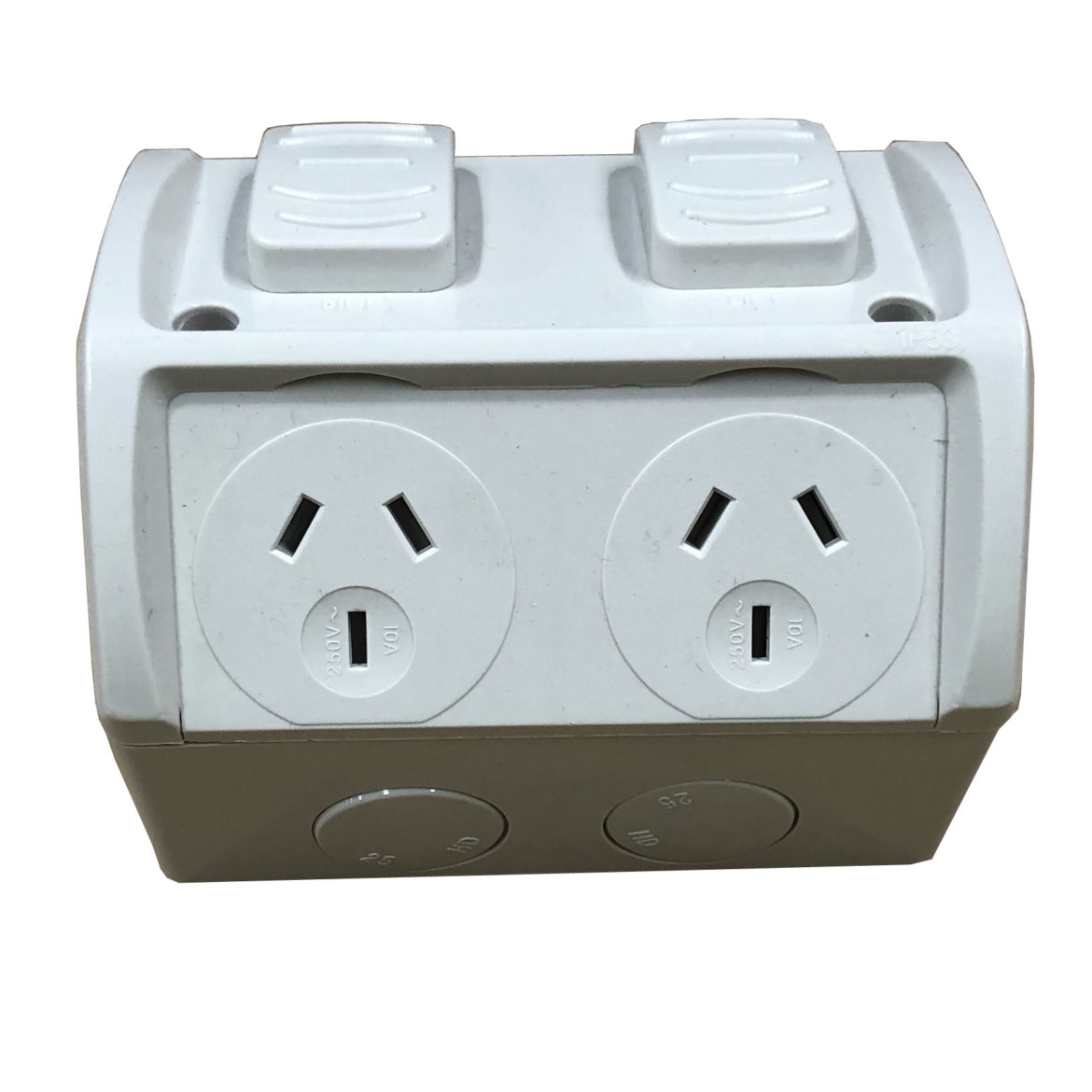 WEATHER PROOF DOUBLE GPO 240V 10A IP53 - Agency Spare Parts: Spare ...