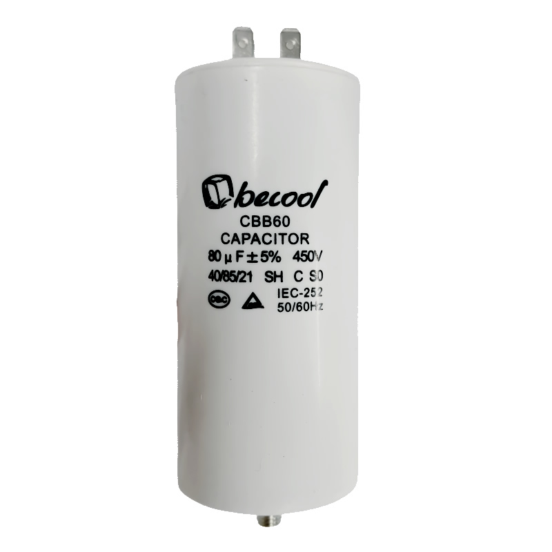 Capacitor 80uF 450v AC 120mm x 53mm Plastic With Stud (M8) - Agency ...