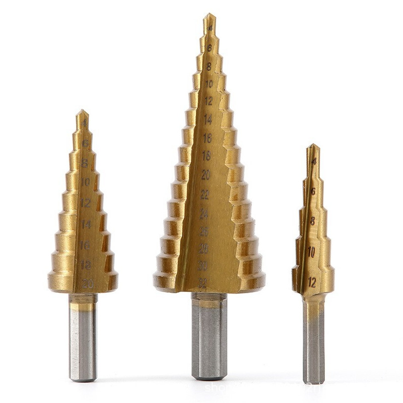 6-Piece Titanium-Cobalt M35 Step Drill & Serrated Bit Set (heavy-duty ...