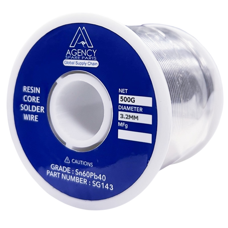 60/40 Electrical Resin Core Solder Wire 3.2mm - 500g Spool - Agency ...
