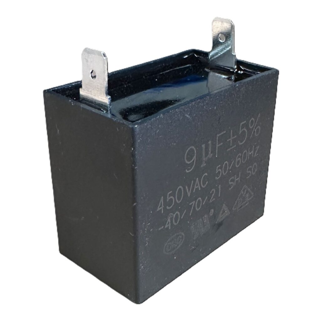 CAPACITOR - 9uF 450v AC - 2 Pin Square - Agency Spare Parts: Spare ...